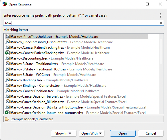 Finding Example Models in TreeAge